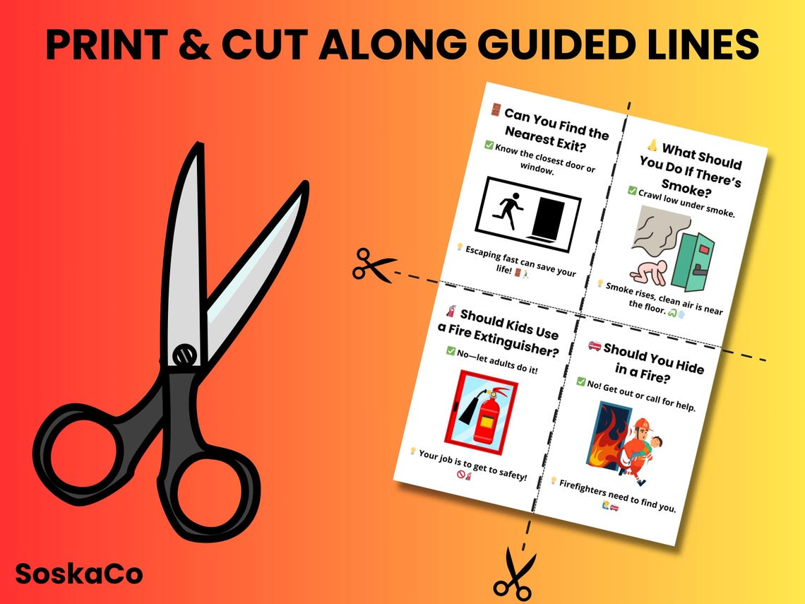 Emergency Preparedness Flashcards for Kids, Safety Skills Learning ...