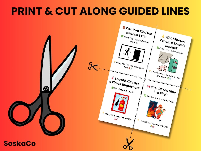 Emergency Preparedness Flashcards for Kids, Safety Skills Learning ...