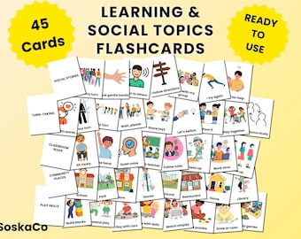 Learning & Social Skills Flashcards Autism, Social Stories Visual, Non ...