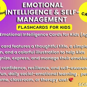 Emotional Intelligence Cards for Kids, SEL Flashcards for Self ...