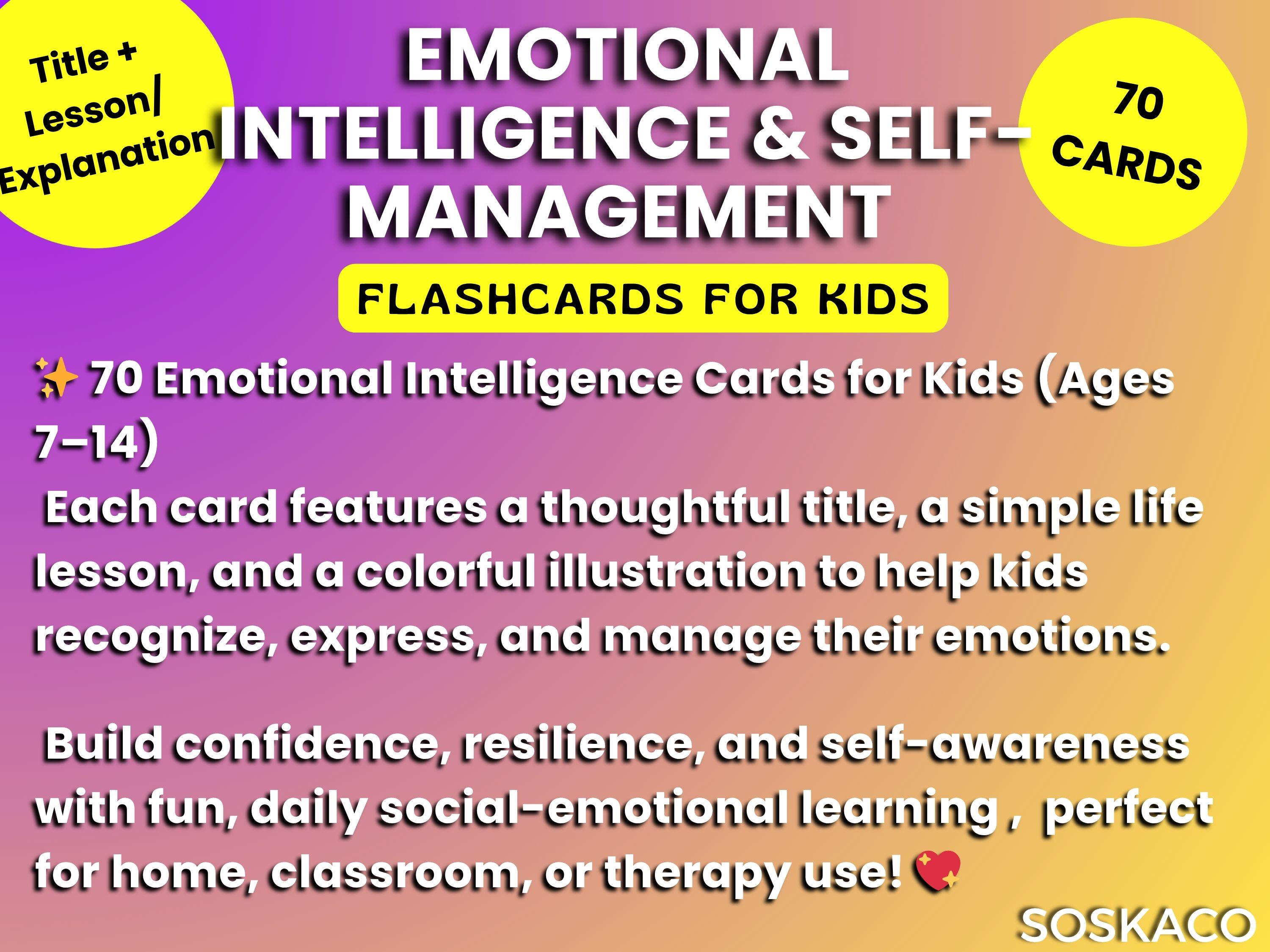Emotional Intelligence Cards for Kids, SEL Flashcards for Self ...