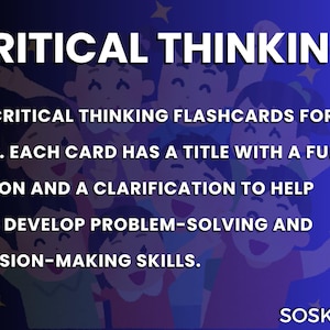 Critical Thinking Flashcards for Kids, Fun Learning Through Problem-solving & Decision-making ...