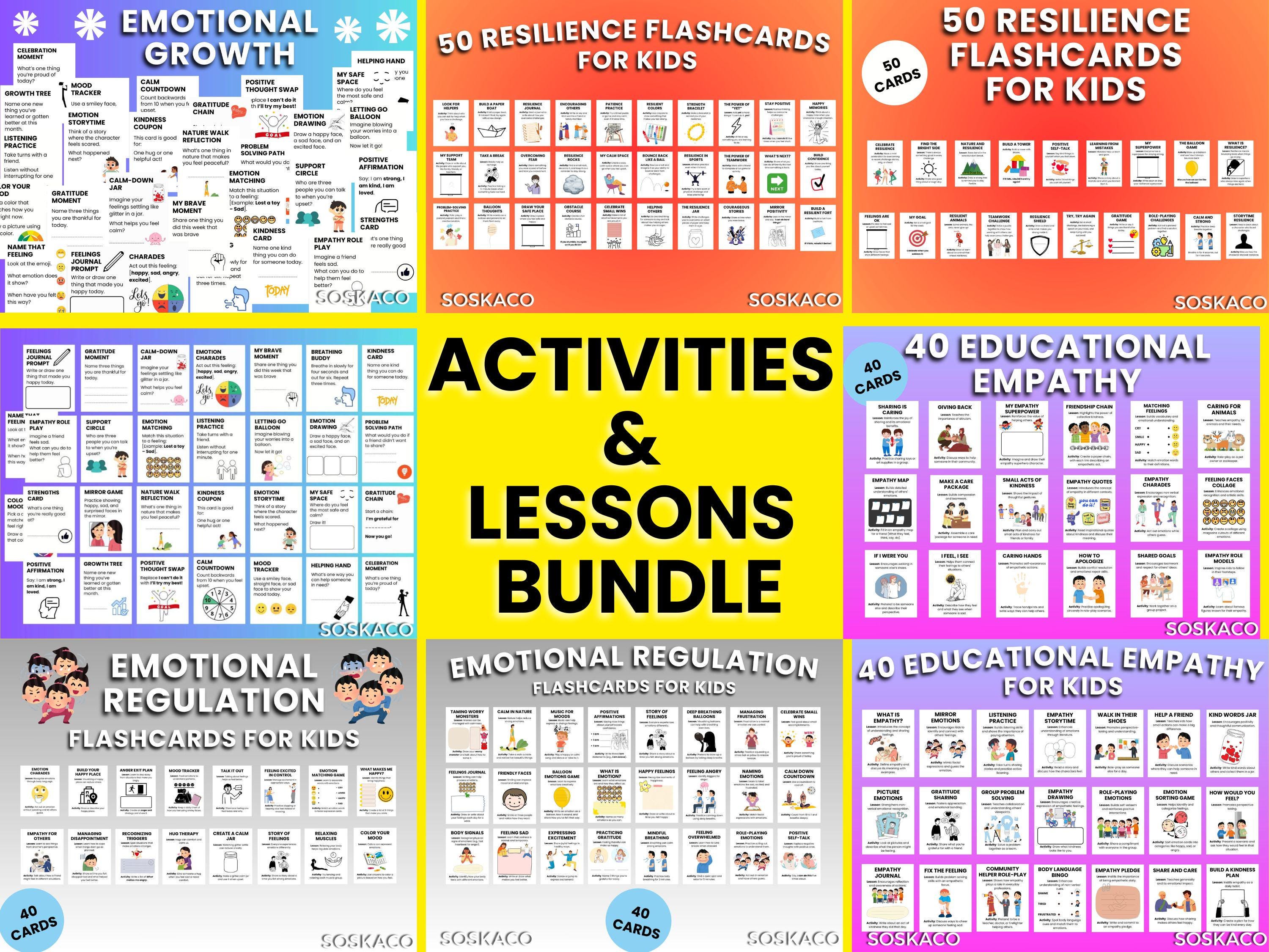 Emotional Development Flashcards for Kids, Printable Social Skills ...