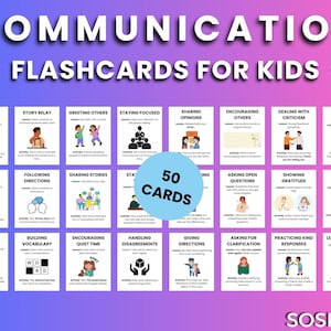 Communication Skills Flashcards for Kids, Interaction Activities ...