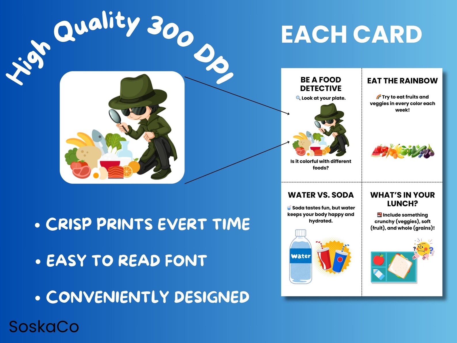 Hydration & Nutrition Awareness, Flashcards for Kids, Healthy Habits ...