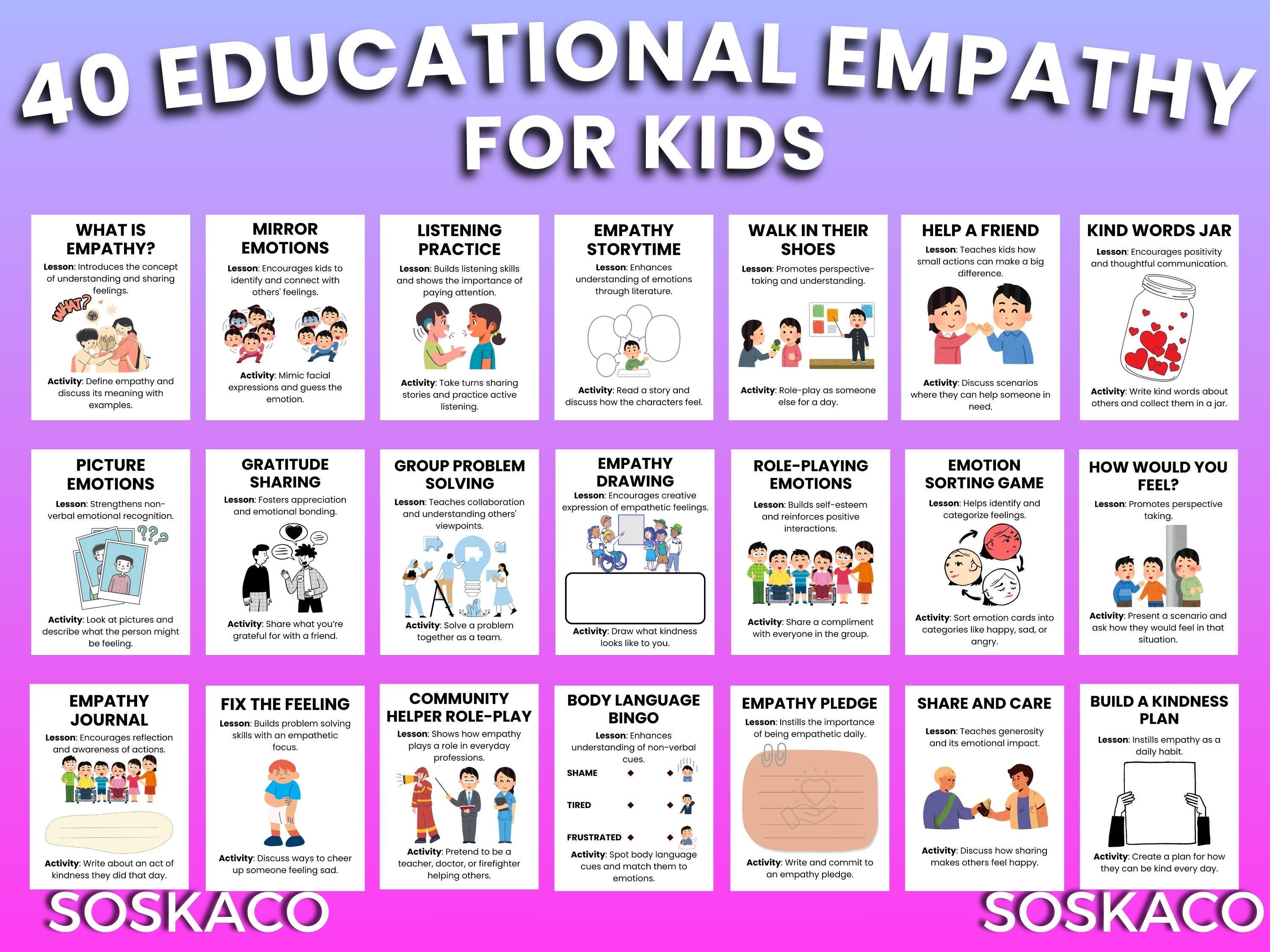 Empathy Flashcards for Kids, Emotional Regulation, Empathy in ...