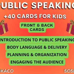 Public Speaking Flashcards for Kids, Speech Activities & Exercises ...