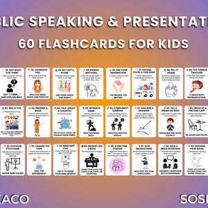 Public Speaking Flashcards for Kids, Presentation Skills Cards ...