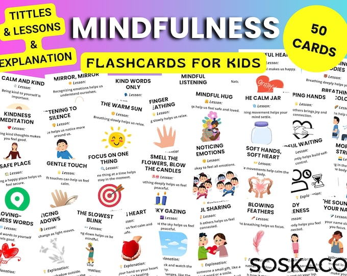 Mindfulness Cards for Children | Printable Toddler Cards | Preschooler ...