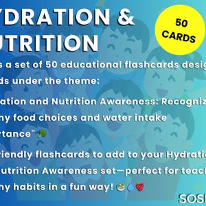 Hydration & Nutrition Awareness, Flashcards for Kids, Healthy Habits ...