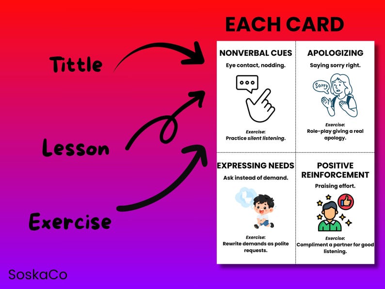 Conflict Resolution Flashcards for Kids, Problem Solving Worksheets ...