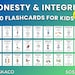Honesty and Integrity Flashcards for Kids, Montessori Cards, Printable ...