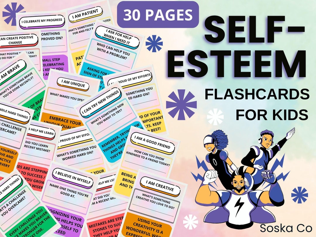 Self Esteem Affirmation Printable Cards, Confidence, Emotional Growth ...