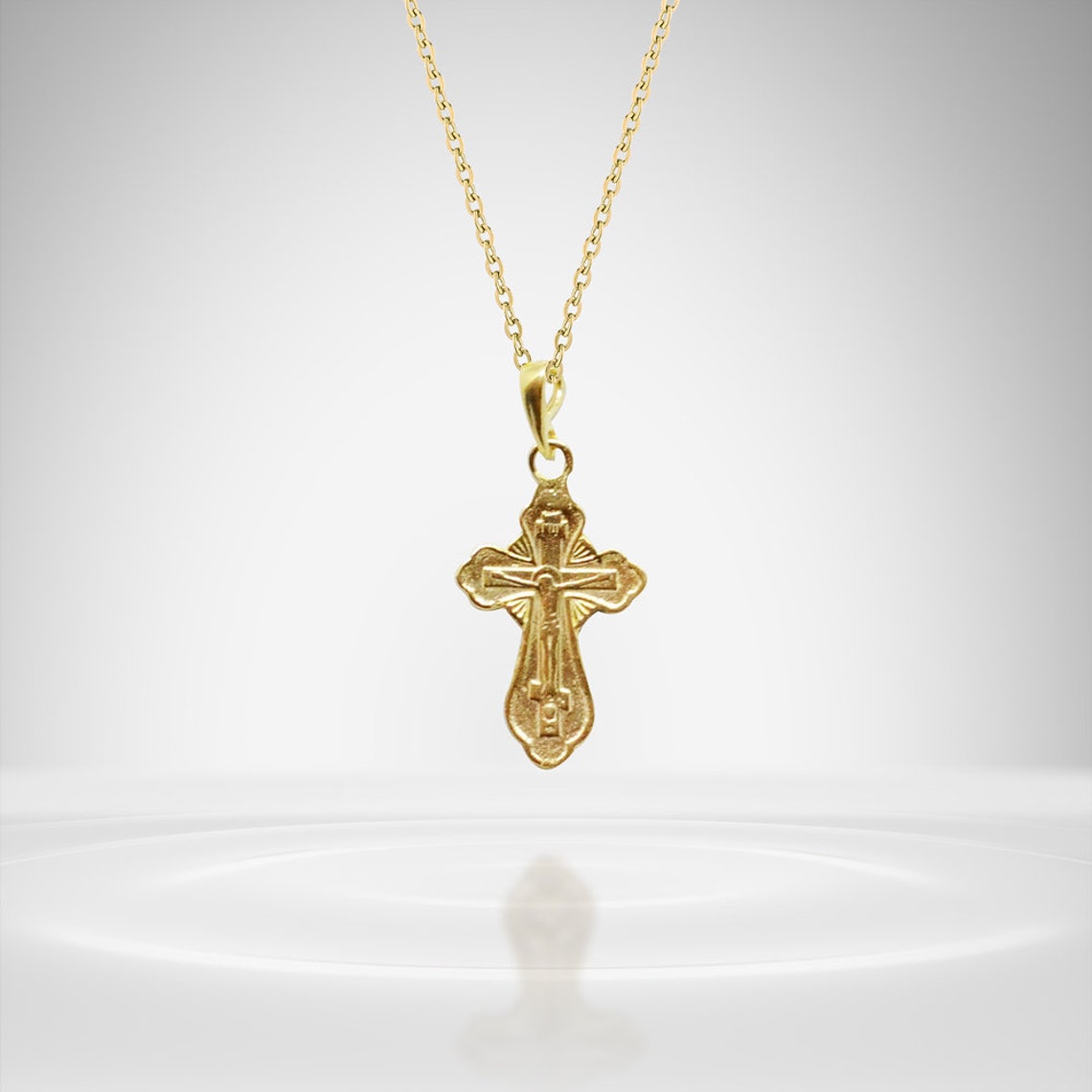 Handmade Gold Plated Classic Cross With a Chain. Available in Four ...