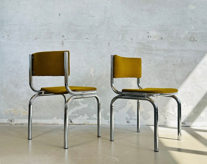 Tubular "space Age" Frame (reupholstered) Chairs - 1 of 2 Stoelen ...