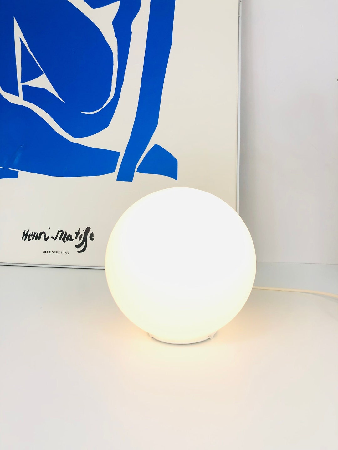 Vintage moon Tafellamp 80s/90s Design Bollamp - Etsy