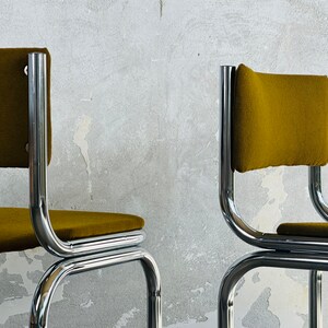 Tubular space Age Frame reupholstered Chairs 1 of 2 Stoelen 1970s ...