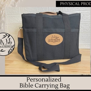 Large Bible Bag,canvas Satchel Tote, Multi Pocket,personalized ...