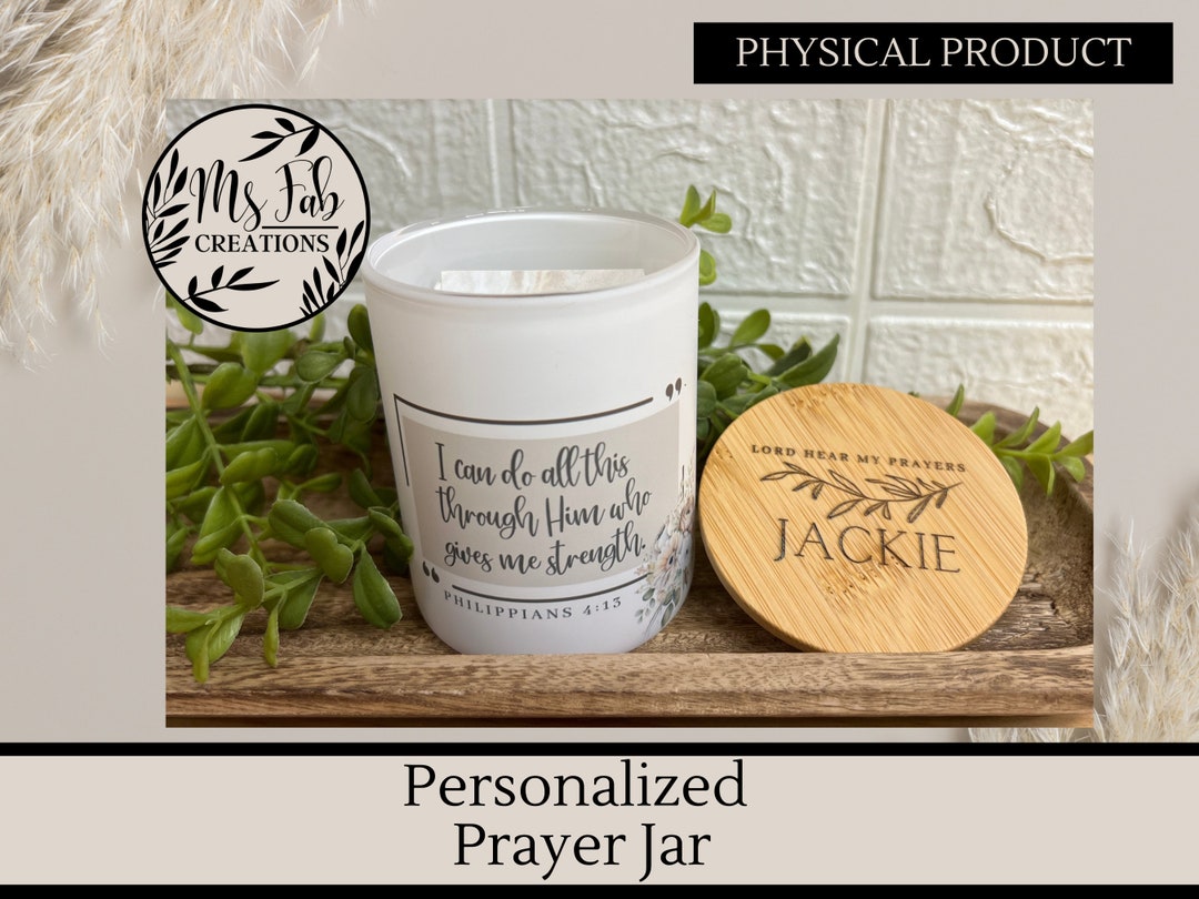 Prayer Jar, Christian Gift, Christian Personalized Gift, Prayer Cards ...