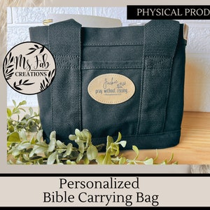 Bible Bag,canvas Satchel Tote, Multi Pocket,personalized,religious Gift Women,bible Study ...