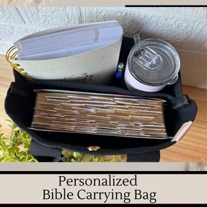 Bible Bag,canvas Satchel Tote, Multi Pocket,personalized,religious Gift Women,bible Study ...