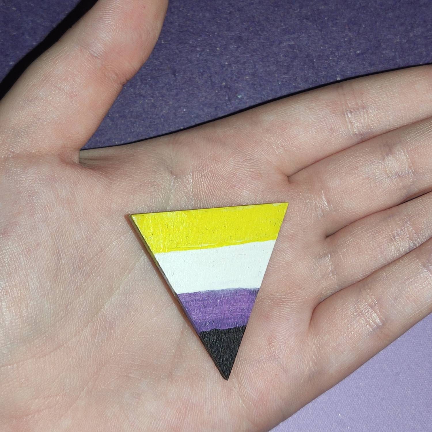 Pink Triangle Wooden Pin LGBTQIA Custom - Etsy
