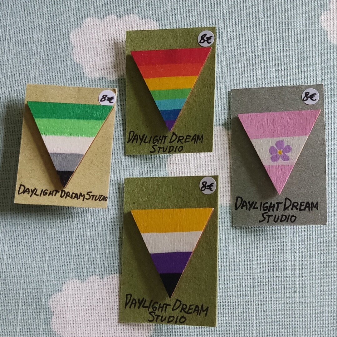 Pink Triangle Wooden Pin LGBTQIA Custom - Etsy