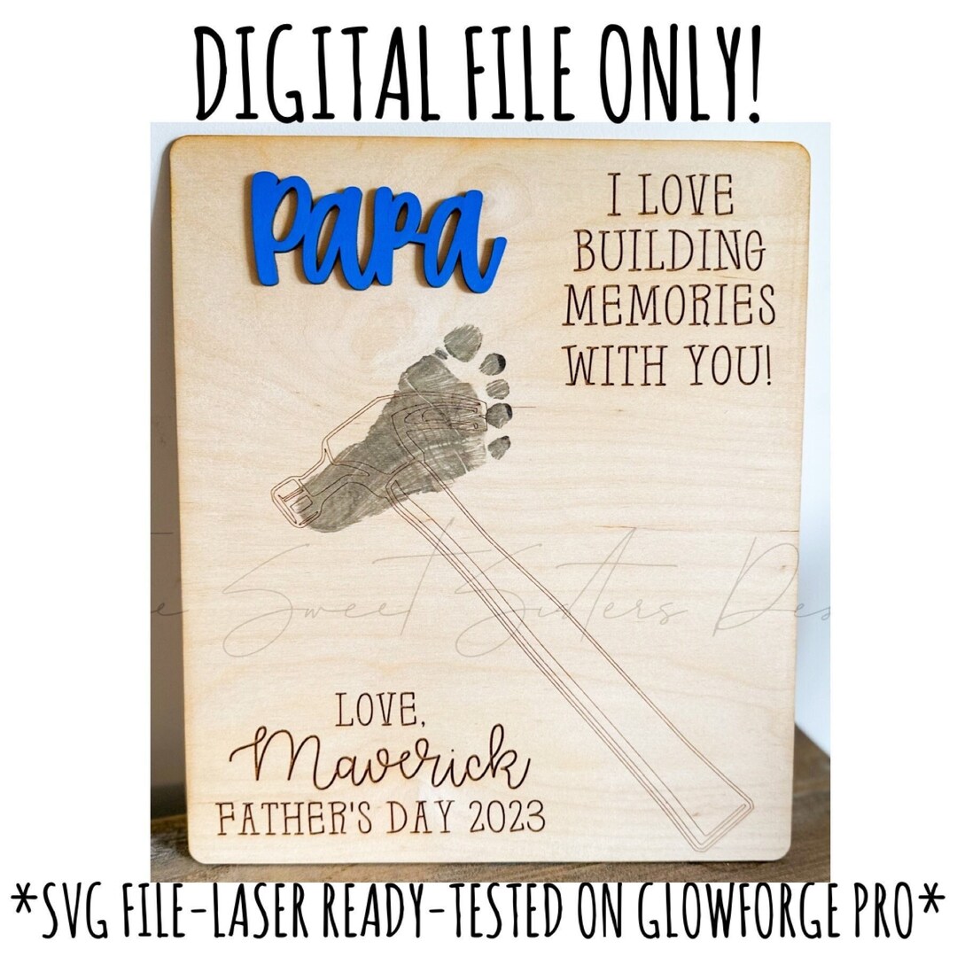 Personalized Father's Day Handprint & Footprint Sign SVG - Etsy