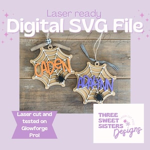 Spider Web Halloween Basket Tag SVG Laser Cut File | Glowforge ...