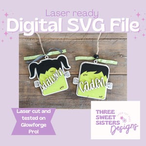 Green Monster Halloween Basket Tag SVG Laser Cut File | Glowforge ...