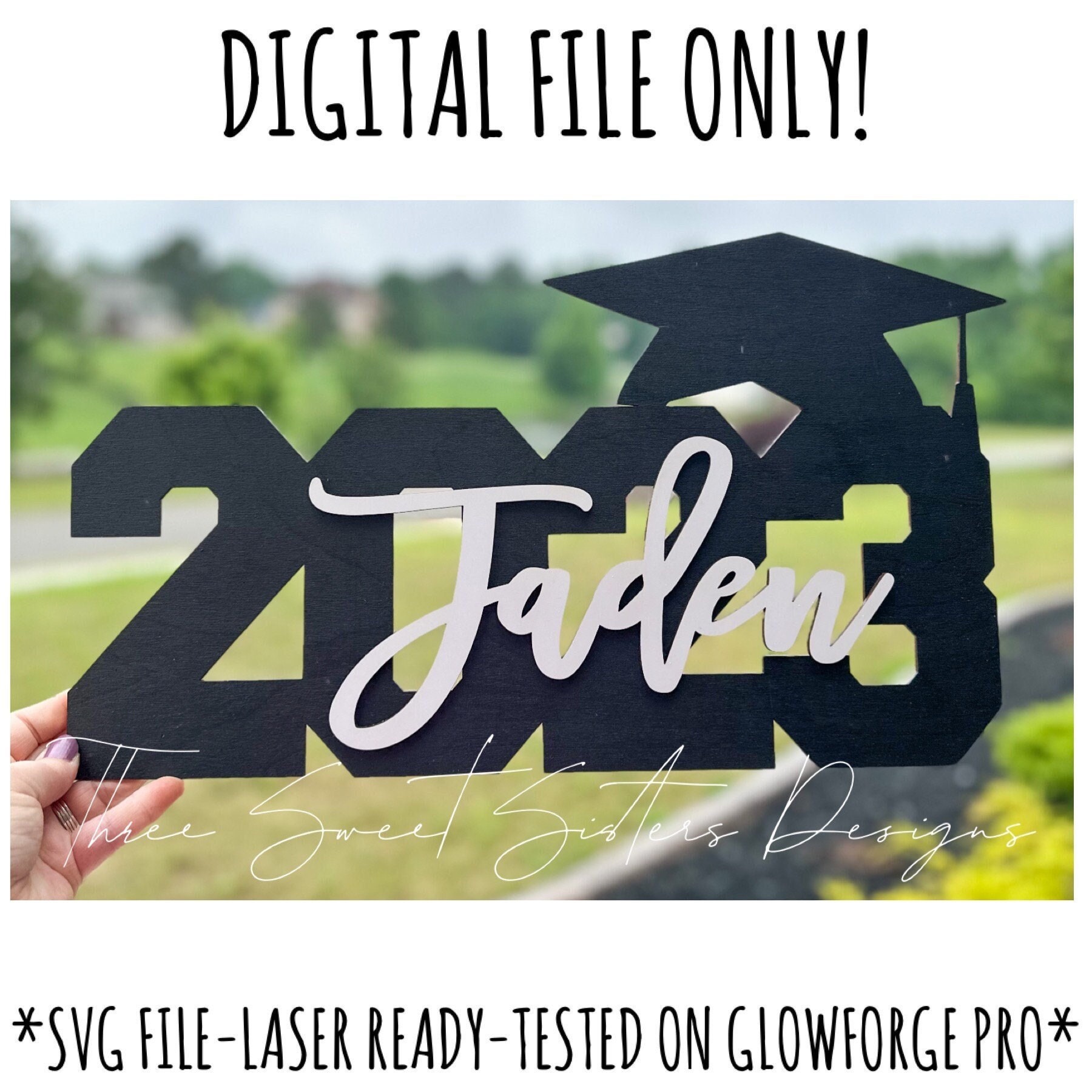 Large Personalized Graduation Sign SVG Laser Cut Files - Etsy