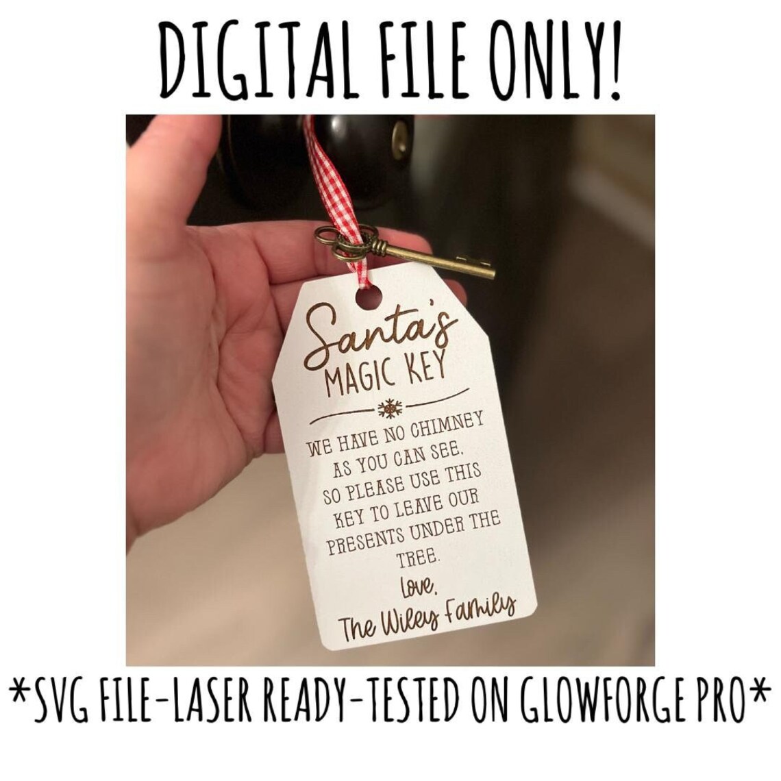 Santa's Magic Key Tag SVG Laser Ready File Glowforge File - Etsy