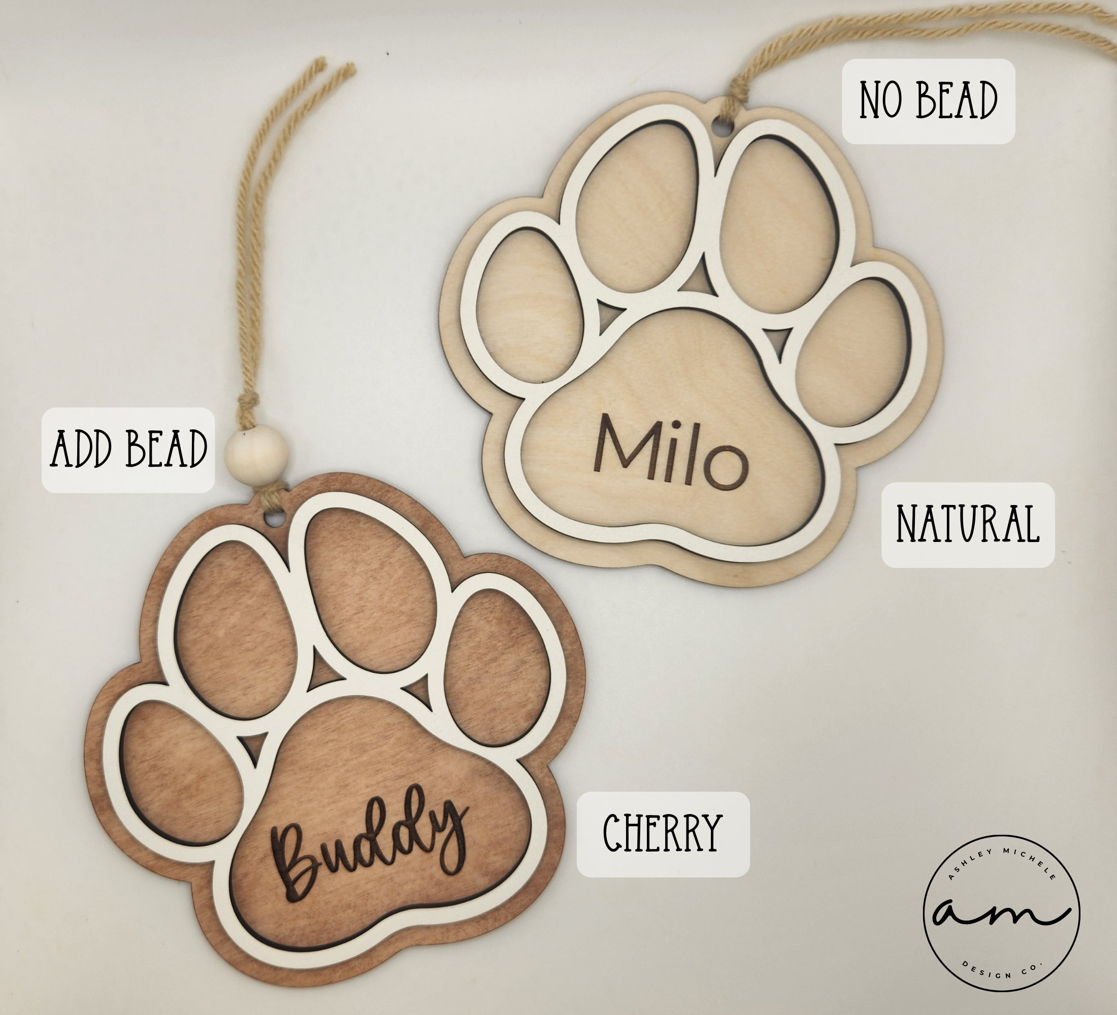 Personalized Paw Print Ornament 3D Pet Christmas Ornament - Etsy