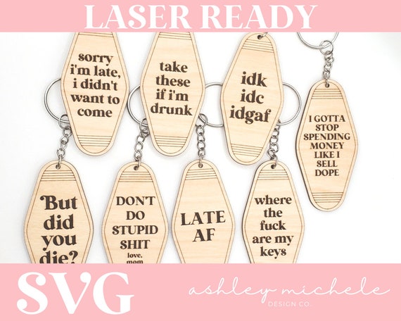 Funny Keychain Laser Cut Files Glowforge File SVG - Etsy