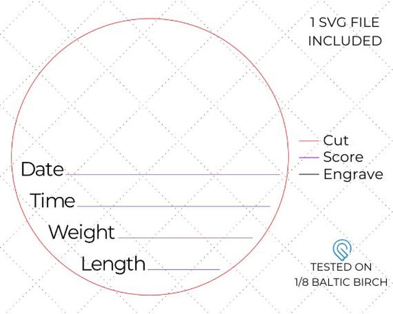 Birth Stats Laser Cut File, Glowforge File, Birth Stat Svg, Digital ...