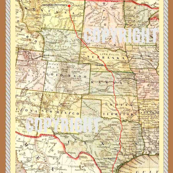 Lonesome Dove Trail Map - Etsy