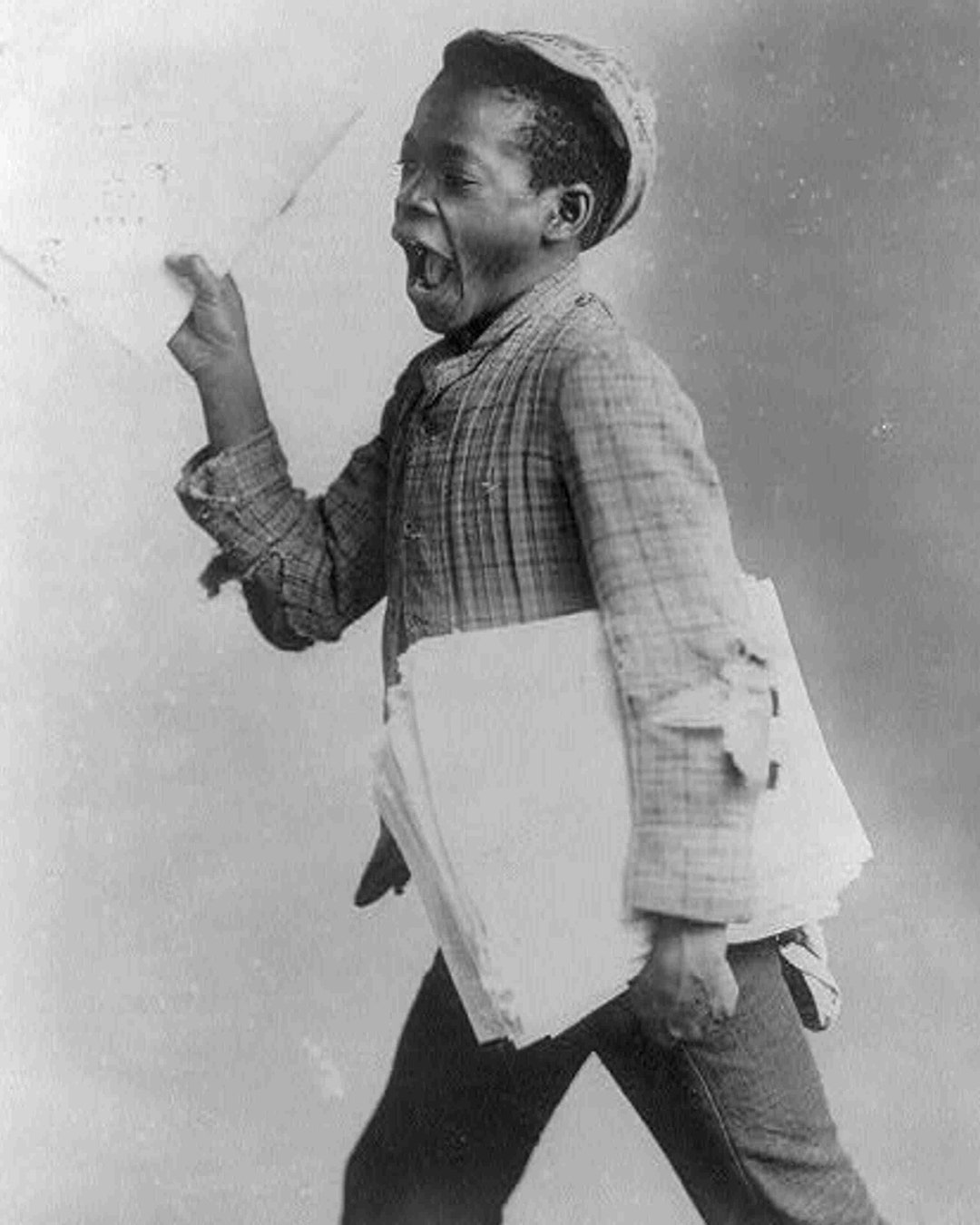 Histoical Photo Art African American Young Boy Newsboy 1901 8 X10 Photo ...