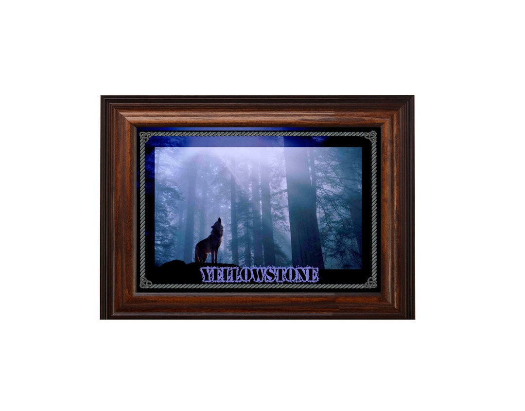 Yellowstone National Park Wolf Wolves Howling Art 20 X 30 Framed Fine ...