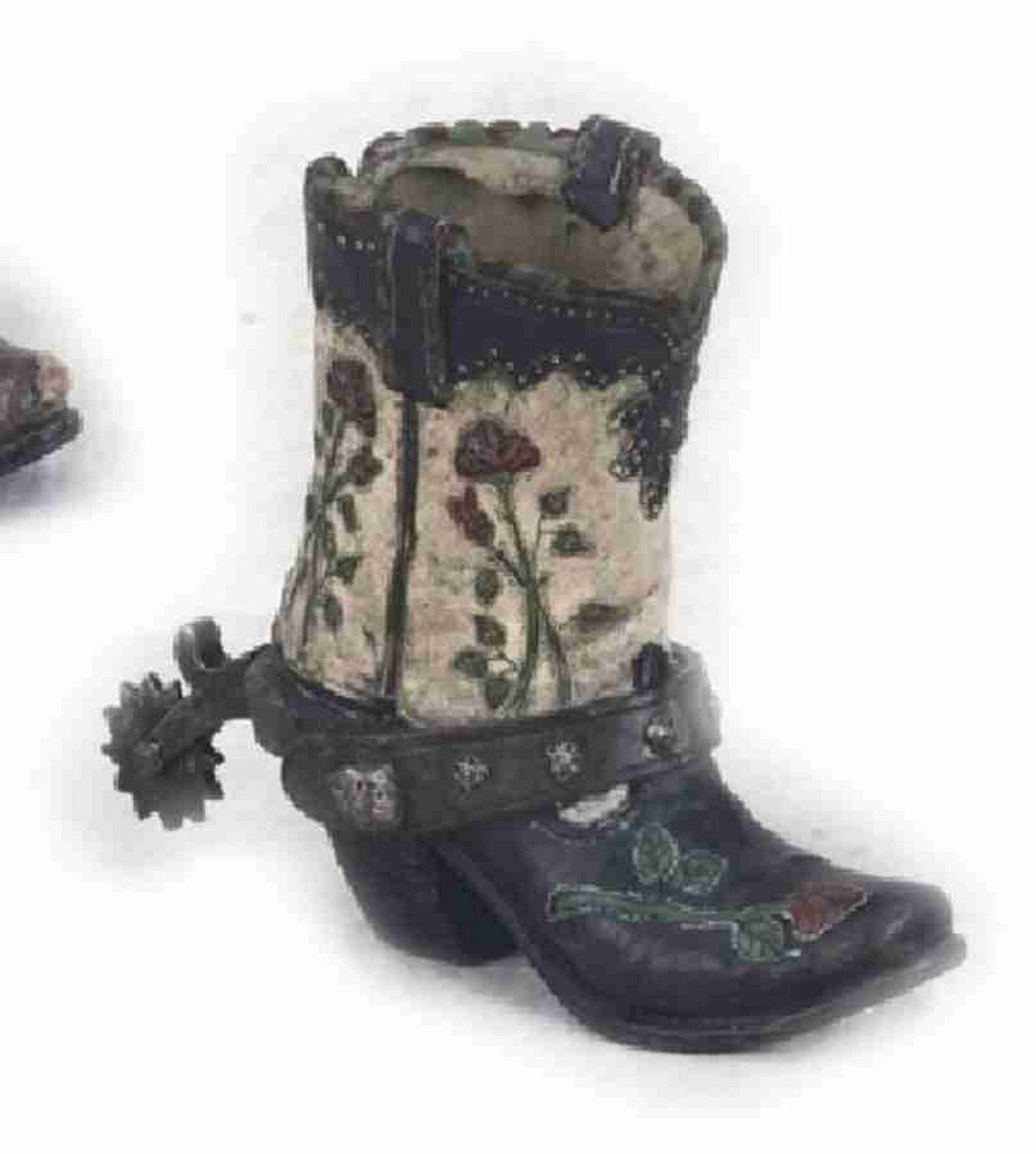 Cowboy Boot With Spur Pen Pencil Holder Sculpture Western Old West ...