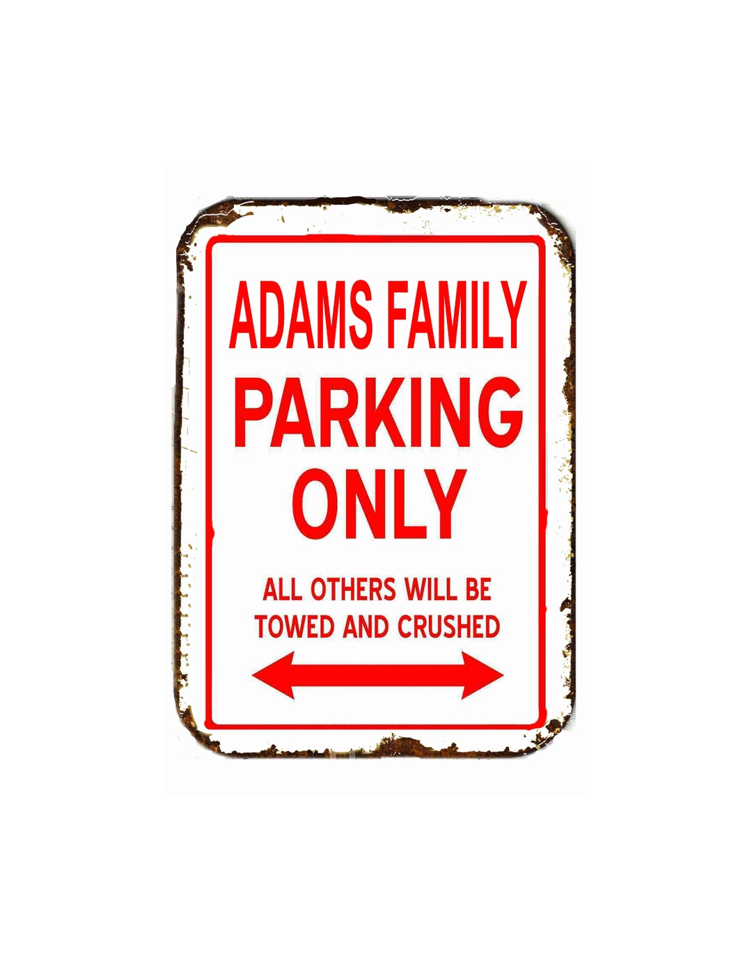 Adams Family Parking Only 8 X 12 Vintage All Metal Tin Sign - Etsy