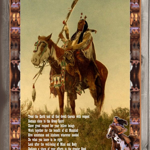 The Ten Indian Commandments Poster - Etsy