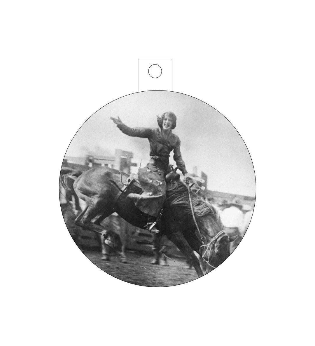 Bronc Riding Cowgirls Christmas and Holiday Ornaments Old West Rodeo ...