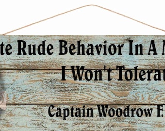 Rude Behavior Sign - Etsy Australia