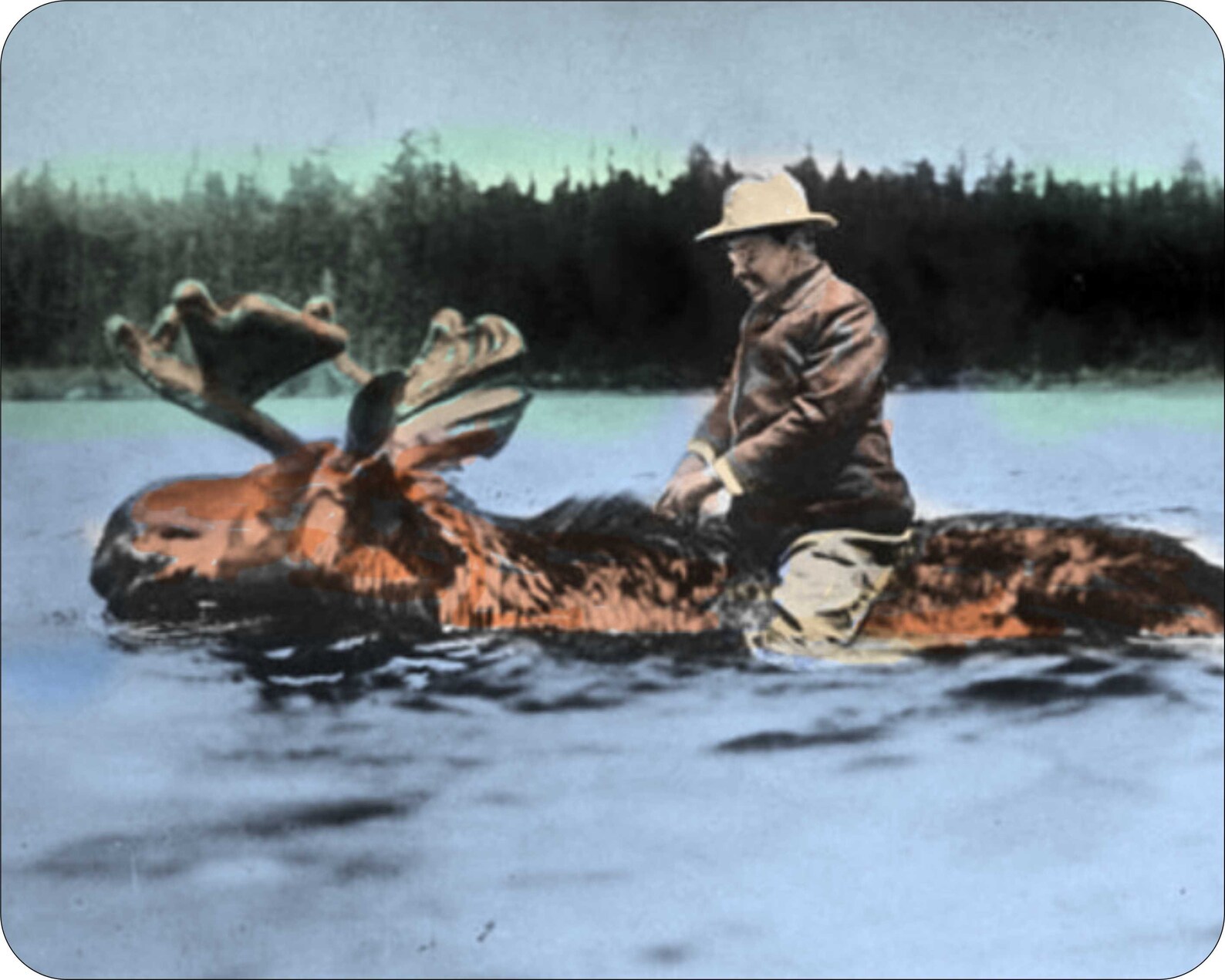 Teddy Roosevelt Riding A Moose Photo Mouse Pad Photo Mousepads - Etsy