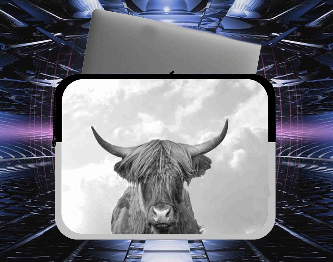 Freedom Highland Cow Laptop Tablet Computer Bag 4 Sizes Zipper Closure ...