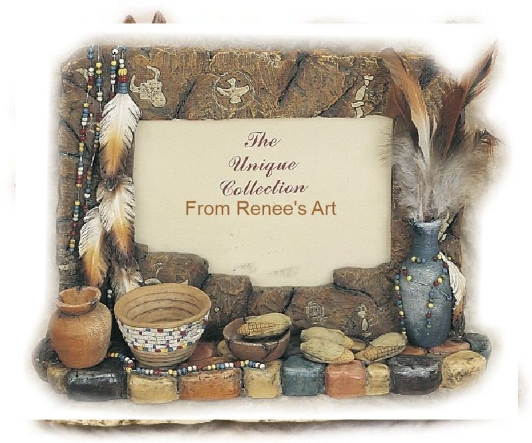 Native Pottery Western Theme Frame Hold 4 X 6 Photo Western Theme ...