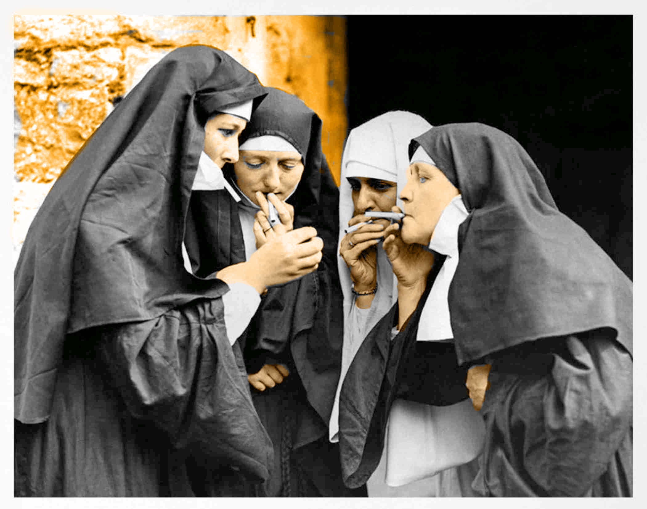 Catholic Nuns Smoking 8 X10 Vintage Old Photo Teo Choices Full Etsy