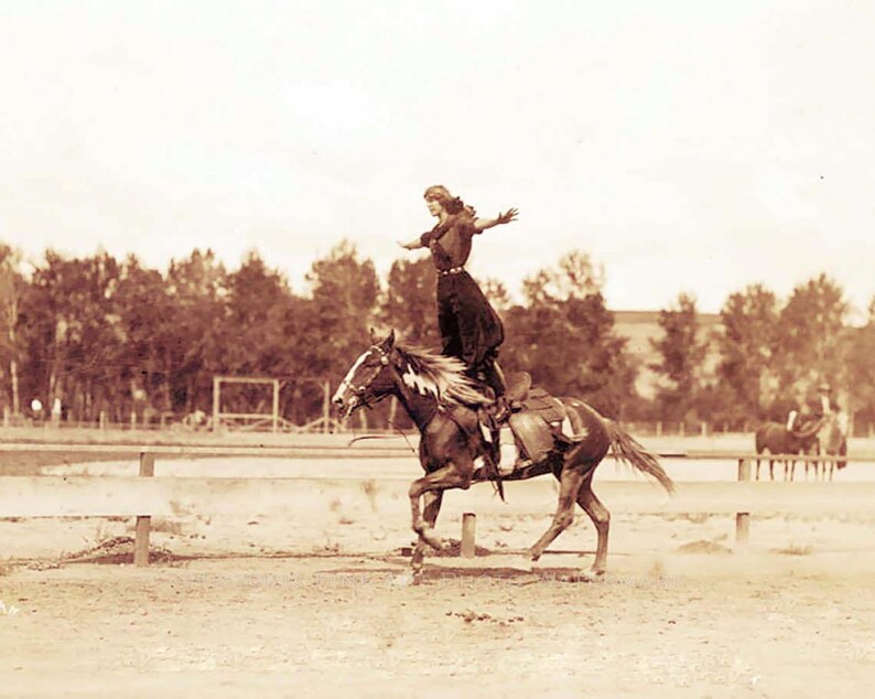 Rodeo COWGIRL Trick Riding 8 X10 Photo - Etsy