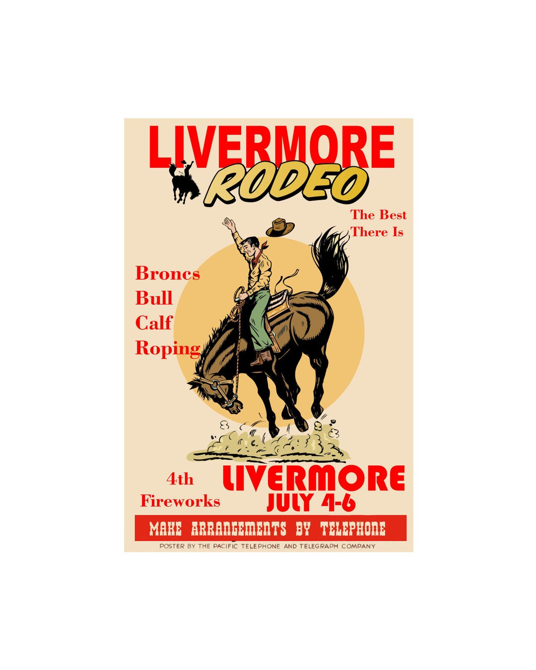 Livermore Rodeo Sticker Vintage Old Rodeos 3 Sizes All Purpose Sticker ...