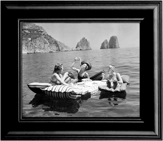 Ladies Eating Spaghetti on Rubber Raft Italy Lake 8 X 10 Photo - Etsy